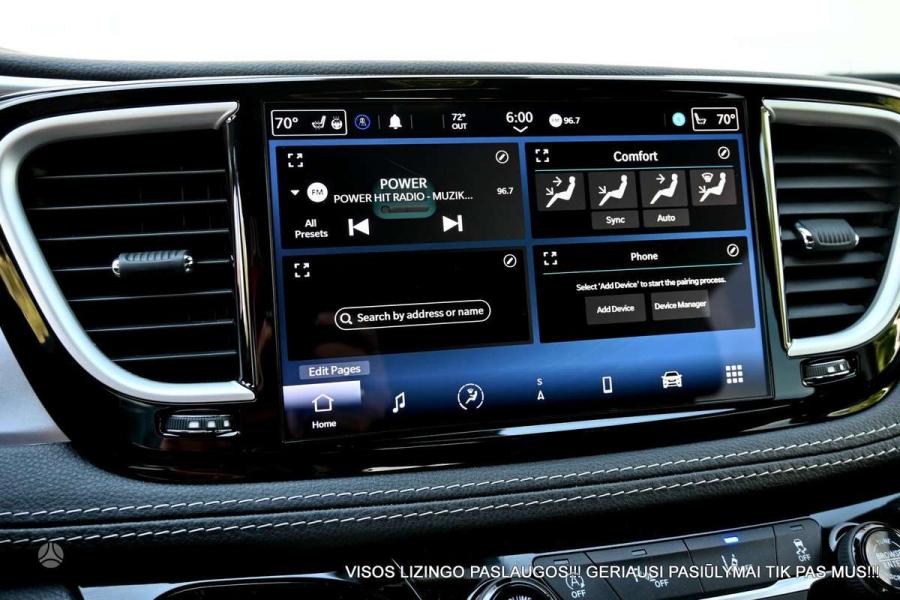 Black Chrysler Pacifica 2021 in Kretinga, with an engine capacity of 3.61 L and mileage of 129 thousand km for 22699 €, photo 38 on AUTOMOTO.COM.LV