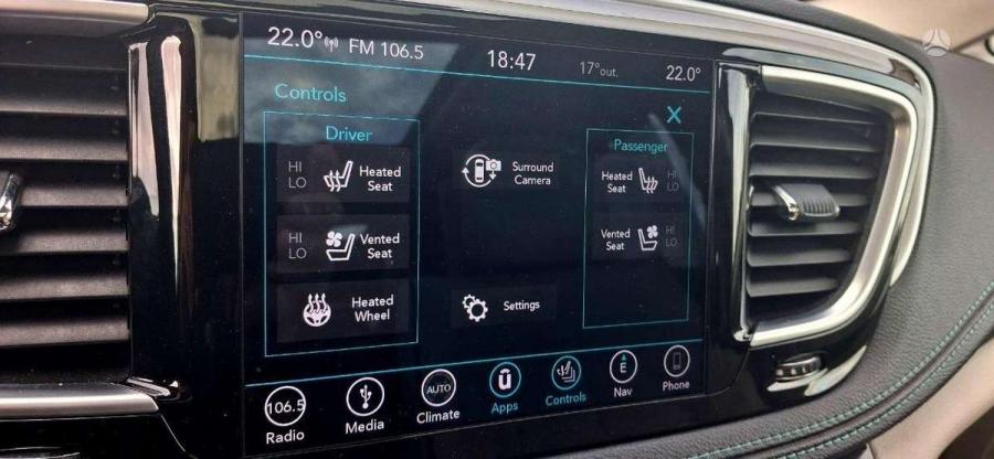 Pelēks Chrysler Pacifica 2018 Kretinga, ar dzinēja tilpumu 3.61 L un nobraukumu 186 tūkst. km par 16499 €, foto 28 vietnē AUTOMOTO.COM.LV