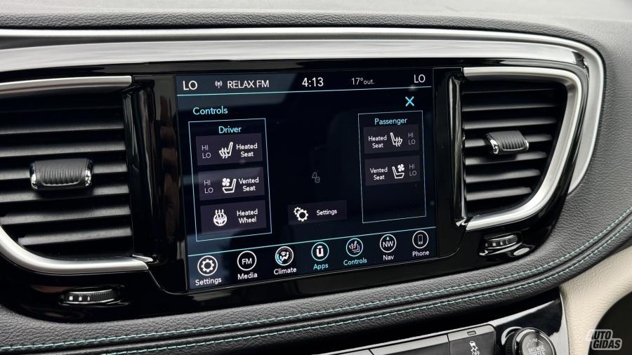 Pelēks Chrysler Pacifica 2018 Radviliškis, ar dzinēja tilpumu 3.60 L un nobraukumu 145 tūkst. km par 20500 €, foto 21 vietnē AUTOMOTO.COM.LV