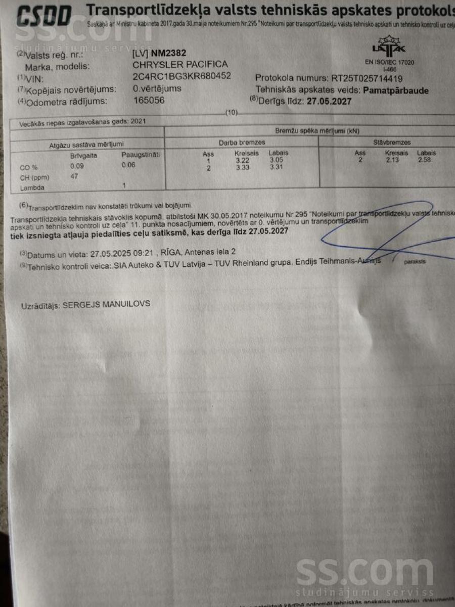 Pelēks Chrysler Pacifica 2019 Rīga, ar dzinēja tilpumu 3.60 L un nobraukumu 170 tūkst. km par 16900 €, foto 13 vietnē AUTOMOTO.COM.LV