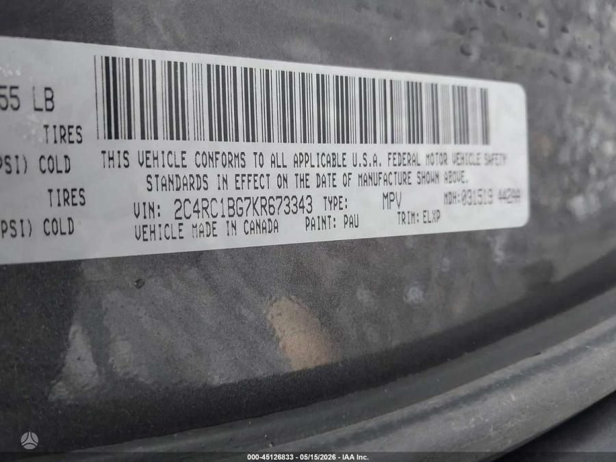 Pelēks Chrysler Pacifica 2020 Telšiai, ar dzinēja tilpumu 3.61 L un nobraukumu 200 tūkst. km par 6800 €, foto 11 vietnē AUTOMOTO.COM.LV