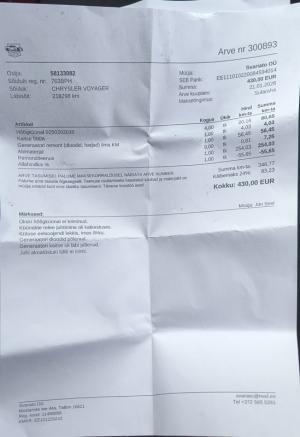 Pelēks Chrysler Voyager 2007 Tallina, ar dzinēja tilpumu 2.50 L un nobraukumu 216 tūkst. km par 1700 €, foto 29 vietnē AUTOMOTO.COM.LV