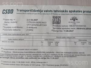 Blue Citroen Berlingo 2017 in Riga, with an engine capacity of 1.20 L and mileage of 212 thousand km for 4499 €, photo 21 on AUTOMOTO.COM.LV