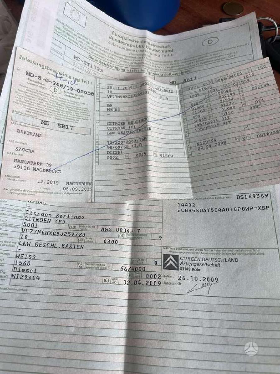 Balts Citroen Berlingo 2009 Šauļi, ar dzinēja tilpumu 1.56 L un nobraukumu 340 tūkst. km par 2150 €, foto 22 vietnē AUTOMOTO.COM.LV