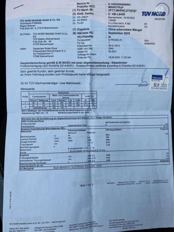 Белый Ситроен Берлинго 2013 в Биржай, объемом двигателя 1.56 л и пробегом 185 тыс. км за 3450 €, фото 7 на AUTOMOTO.COM.LV