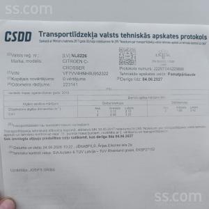 Ситроен С-Кроссер 2008 в Екабпилс, объемом двигателя 2.20 л и пробегом 224 тыс. км за 5099 €, фото 30 на AUTOMOTO.COM.LV