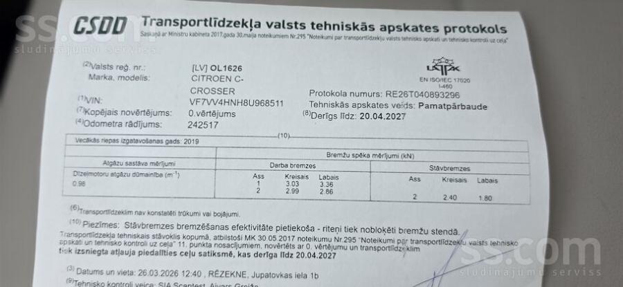Pelēks Citroen C-Crosser 2009 Rēzekne, ar dzinēja tilpumu 2.20 L un nobraukumu 0 tūkst. km par 4490 €, foto 33 vietnē AUTOMOTO.COM.LV