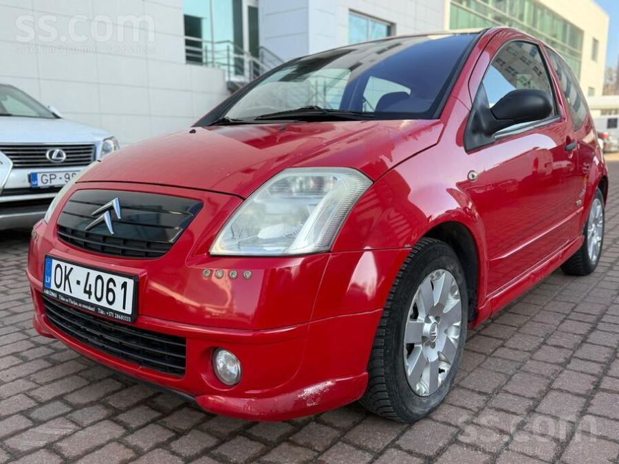 Red Citroen C2 2005 in Riga, with an engine capacity of 1.40 L and mileage of 0 thousand km for 1900 €, photo 3 on AUTOMOTO.COM.LV