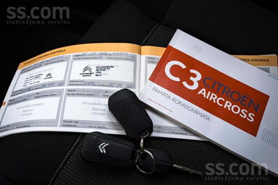 Grey Citroen c3-aircross 2018 in Riga, with an engine capacity of 1.20 L and mileage of 75 thousand km for 8150 €, photo 28 on AUTOMOTO.COM.LV