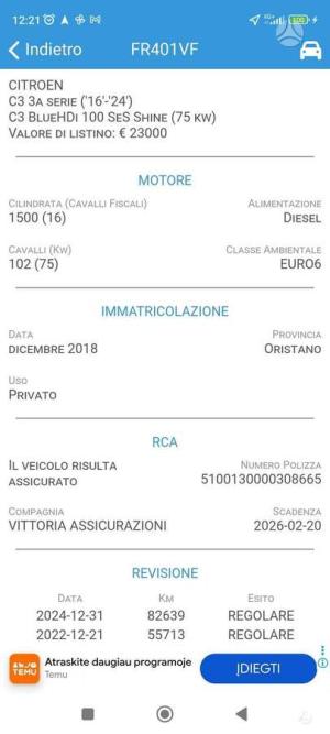 Black Citroen C3 2018 in Panevezys, with an engine capacity of 1.50 L and mileage of 95 thousand km for 6500 €, photo 35 on AUTOMOTO.COM.LV