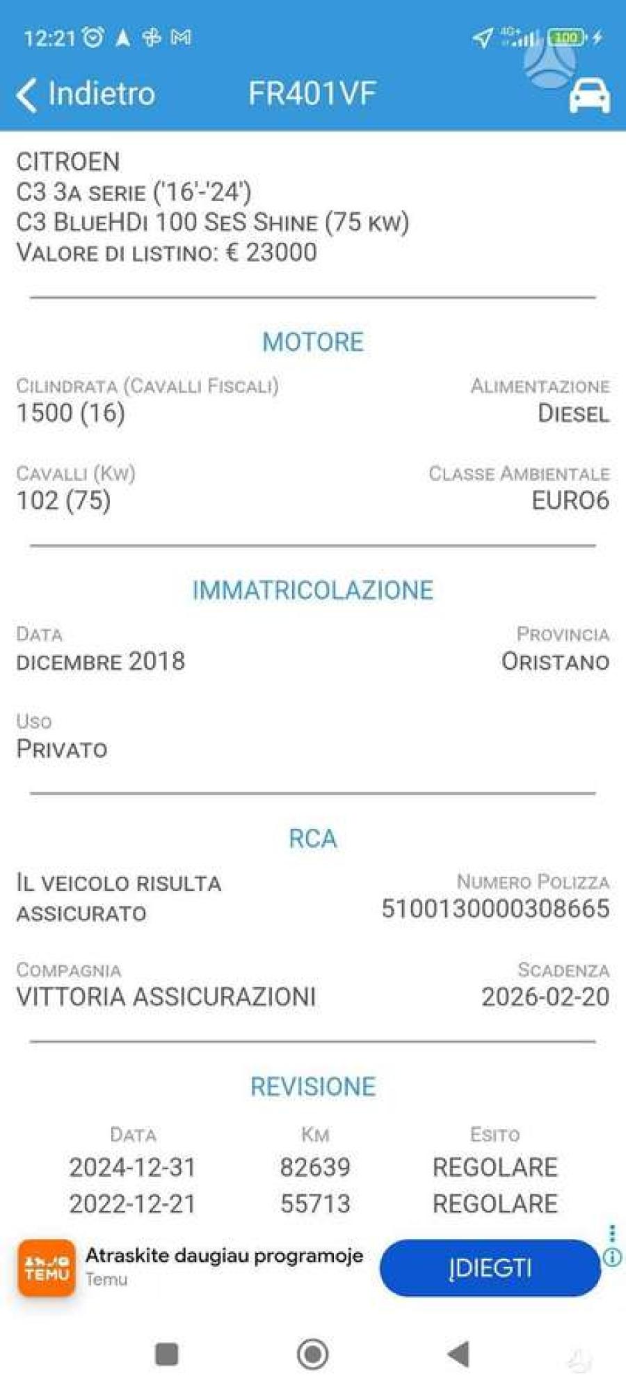 Black Citroen C3 2018 in Panevezys, with an engine capacity of 1.50 L and mileage of 95 thousand km for 6500 €, photo 35 on AUTOMOTO.COM.LV