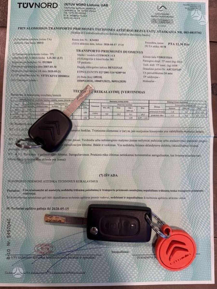 Серый Ситроен С3 2007 в Клайпеда, объемом двигателя 1.36 л и пробегом 110 тыс. км за 2700 €, фото 5 на AUTOMOTO.COM.LV