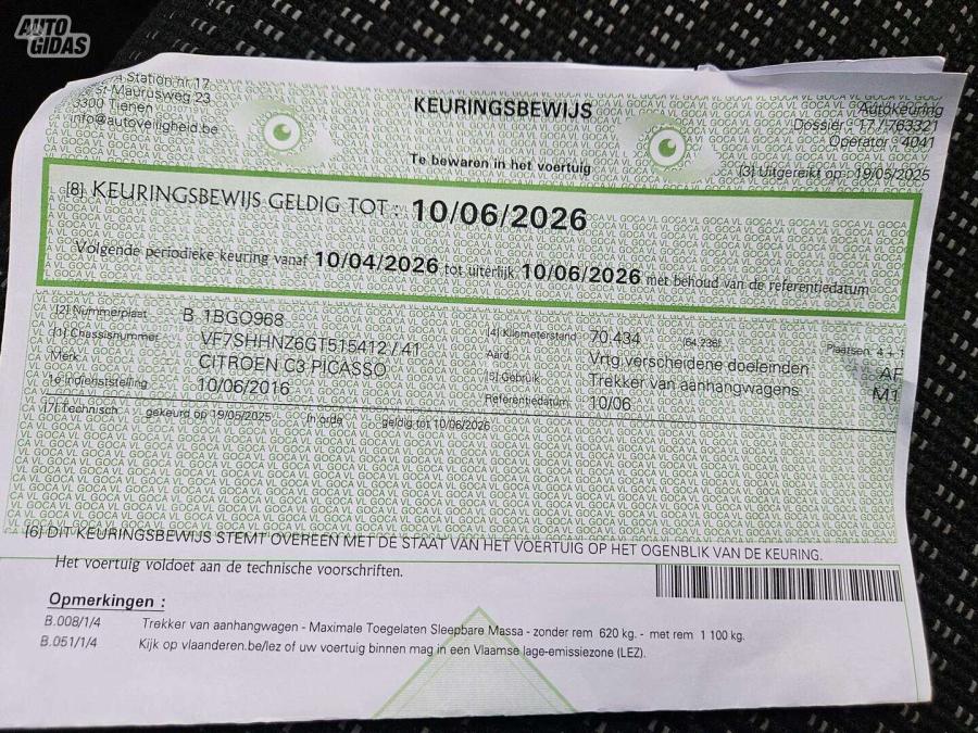Pelēks Citroen c3-picasso 2016 Šauļi, ar dzinēja tilpumu 1.20 L un nobraukumu 72 tūkst. km par 5450 €, foto 28 vietnē AUTOMOTO.COM.LV