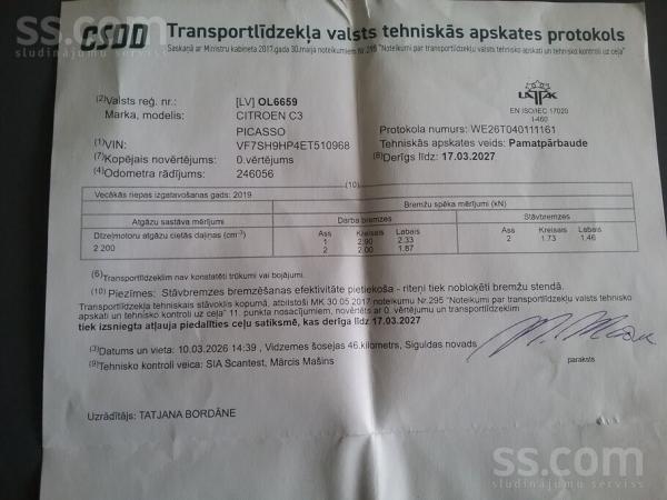 Grey Citroen c3-picasso 2014 in Riga, with an engine capacity of 1.60 L and mileage of 247 thousand km for 3600 €, photo 10 on AUTOMOTO.COM.LV