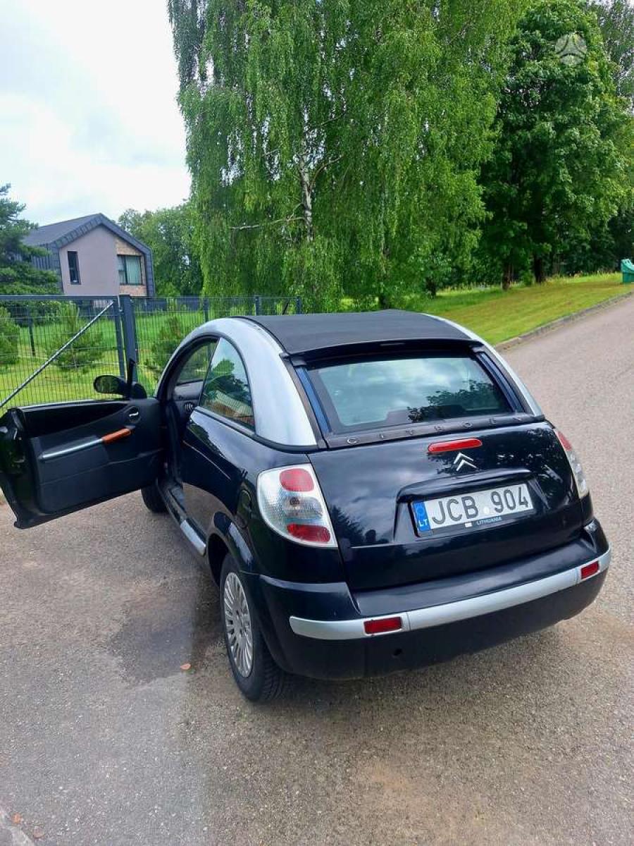 Black Citroen c3-pluriel 2005 in Vilnius, with an engine capacity of 1.40 L and mileage of 143 thousand km for 600 €, photo 6 on AUTOMOTO.COM.LV