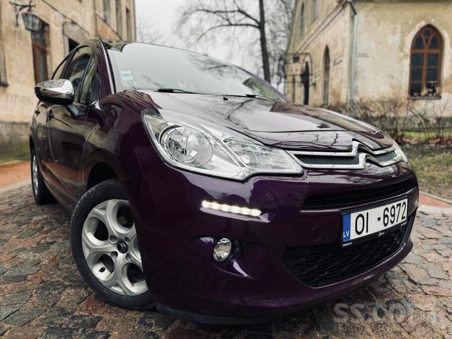 Violet Citroen C3 2016 in Cesis, with an engine capacity of 1.20 L and mileage of 0 thousand km for 5990 €, photo 1 on AUTOMOTO.COM.LV