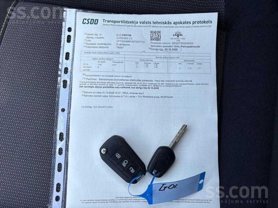 Balts Citroen C3 2021 Rīga, ar dzinēja tilpumu 1.20 L un nobraukumu 76 tūkst. km par 9220 €, foto 22 vietnē AUTOMOTO.COM.LV