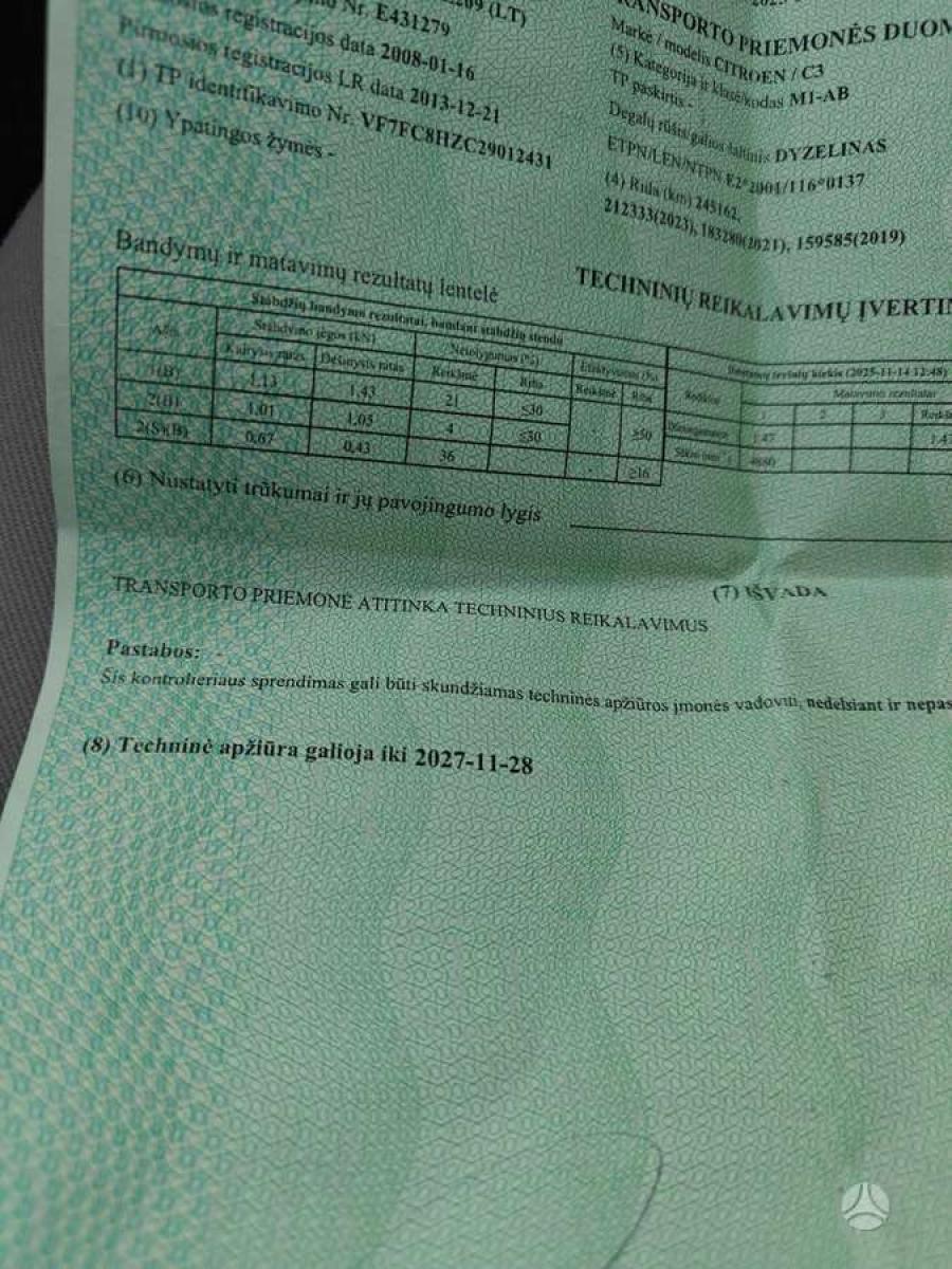 Белый Ситроен С3 2008 в Каунас, объемом двигателя 1.40 л и пробегом 259 тыс. км за 1400 €, фото 8 на AUTOMOTO.COM.LV