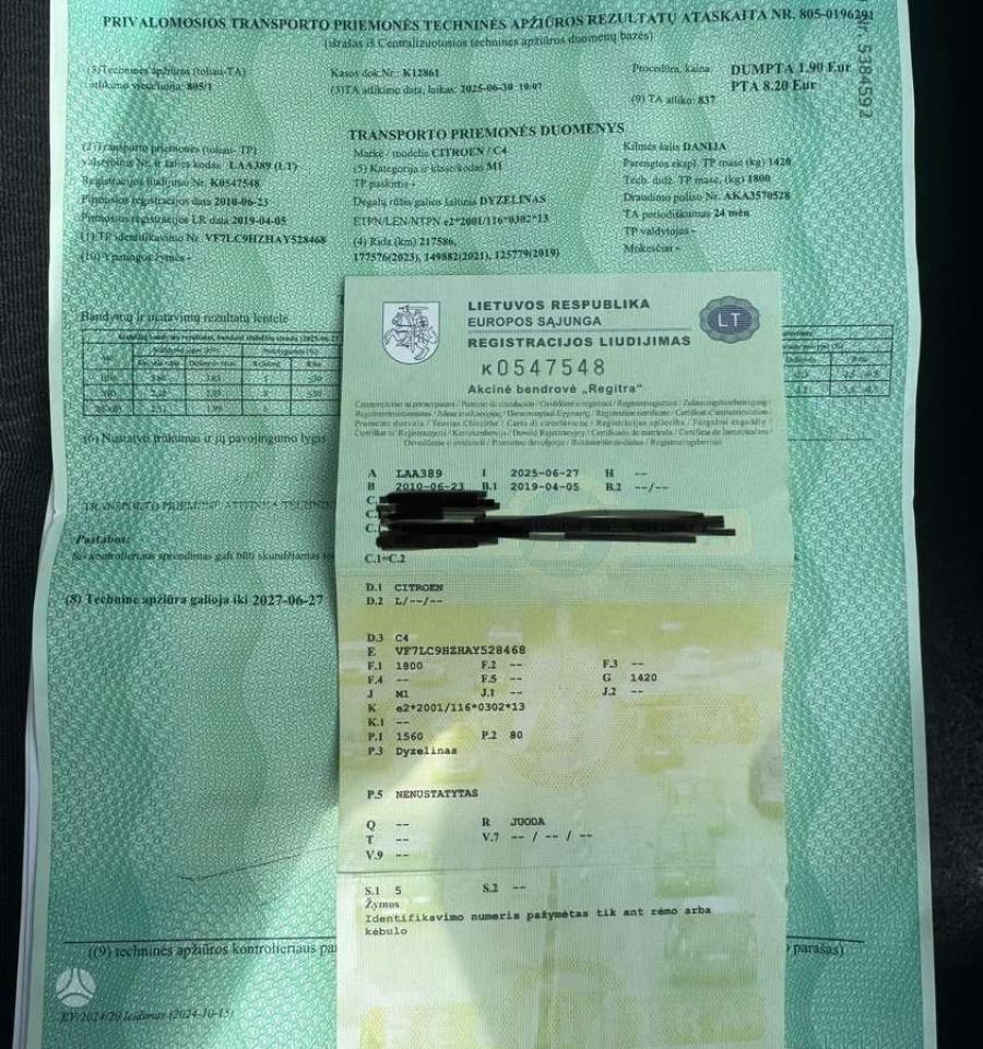 Melns Citroen C4 2010 Viļņa, ar dzinēja tilpumu 1.56 L un nobraukumu 235 tūkst. km par 1950 €, foto 10 vietnē AUTOMOTO.COM.LV