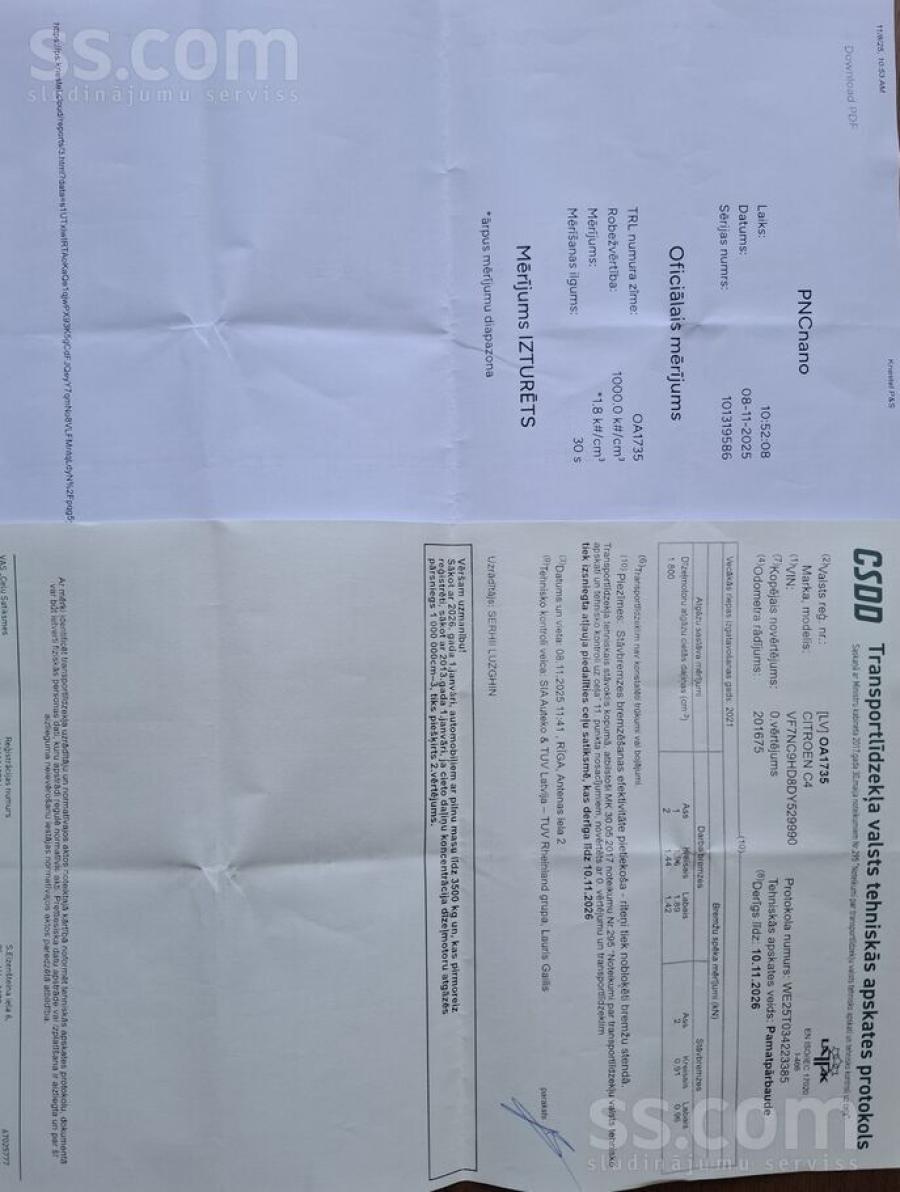 Black Citroen C4 2013 in Riga, with an engine capacity of 1.60 L and mileage of 205 thousand km for 4999 €, photo 20 on AUTOMOTO.COM.LV