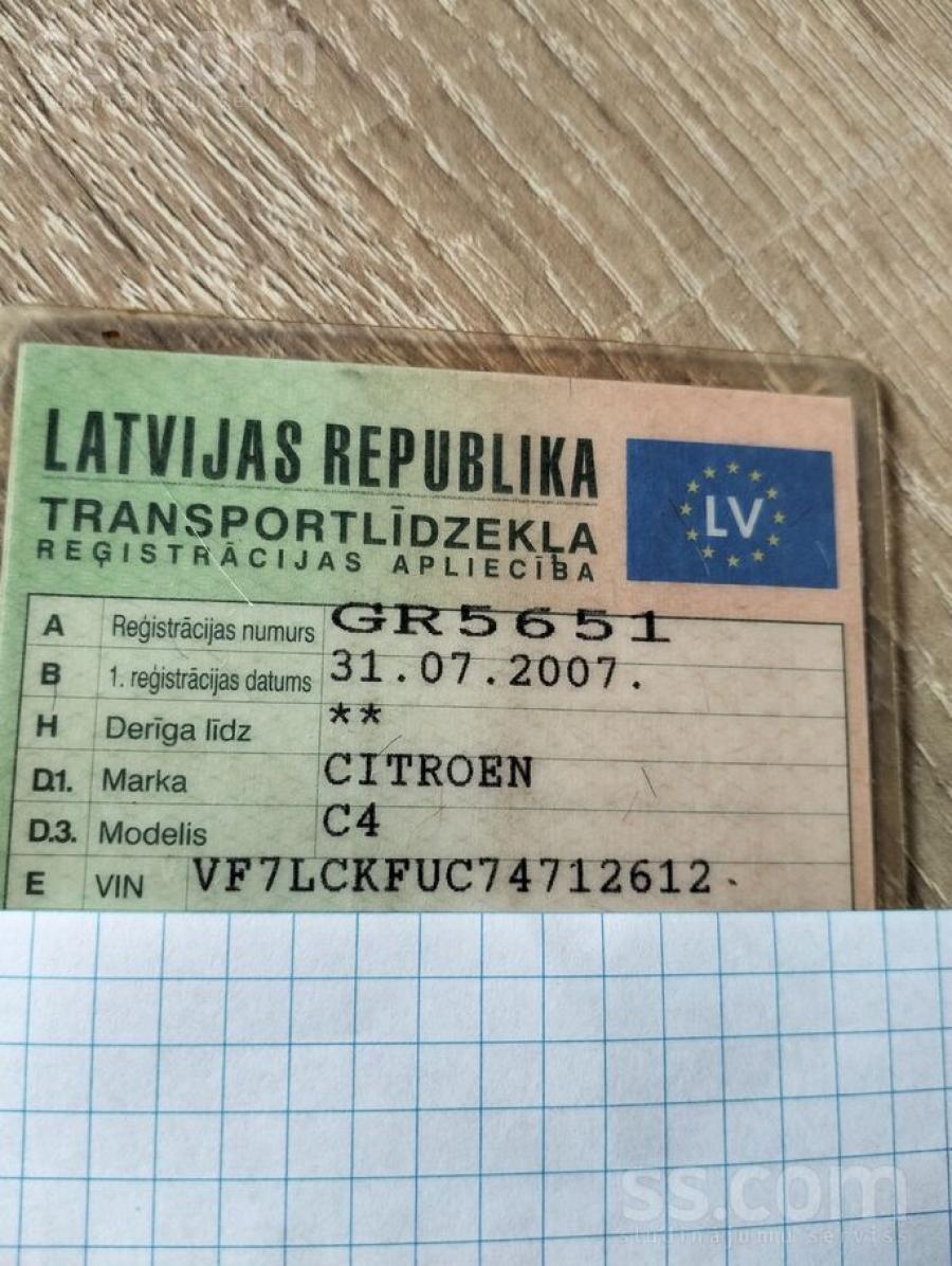 Zils Citroen C4 2007 Jelgava, ar dzinēja tilpumu 1.40 L un nobraukumu 206 tūkst. km par 1000 €, foto 6 vietnē AUTOMOTO.COM.LV