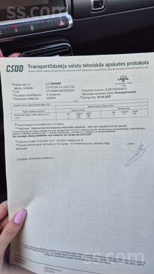 Белый Ситроен C4 Кактус 2016 в Елгава, объемом двигателя 1.60 л и пробегом 236 тыс. км за 6200 €, фото 9 на AUTOMOTO.COM.LV