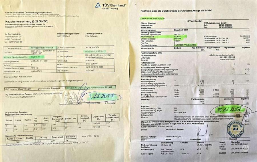 Белый Ситроен C4 Кактус 2016 в Кретинга, объемом двигателя 1.56 л и пробегом 167 тыс. км за 5650 €, фото 30 на AUTOMOTO.COM.LV