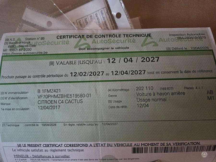 Белый Ситроен C4 Кактус 2017 в Шяуляй, объемом двигателя 1.20 л и пробегом 203 тыс. км за 4750 €, фото 23 на AUTOMOTO.COM.LV