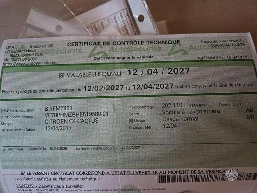 Белый Ситроен C4 Кактус 2017 в Шяуляй, объемом двигателя 1.20 л и пробегом 203 тыс. км за 4750 €, фото 23 на AUTOMOTO.COM.LV