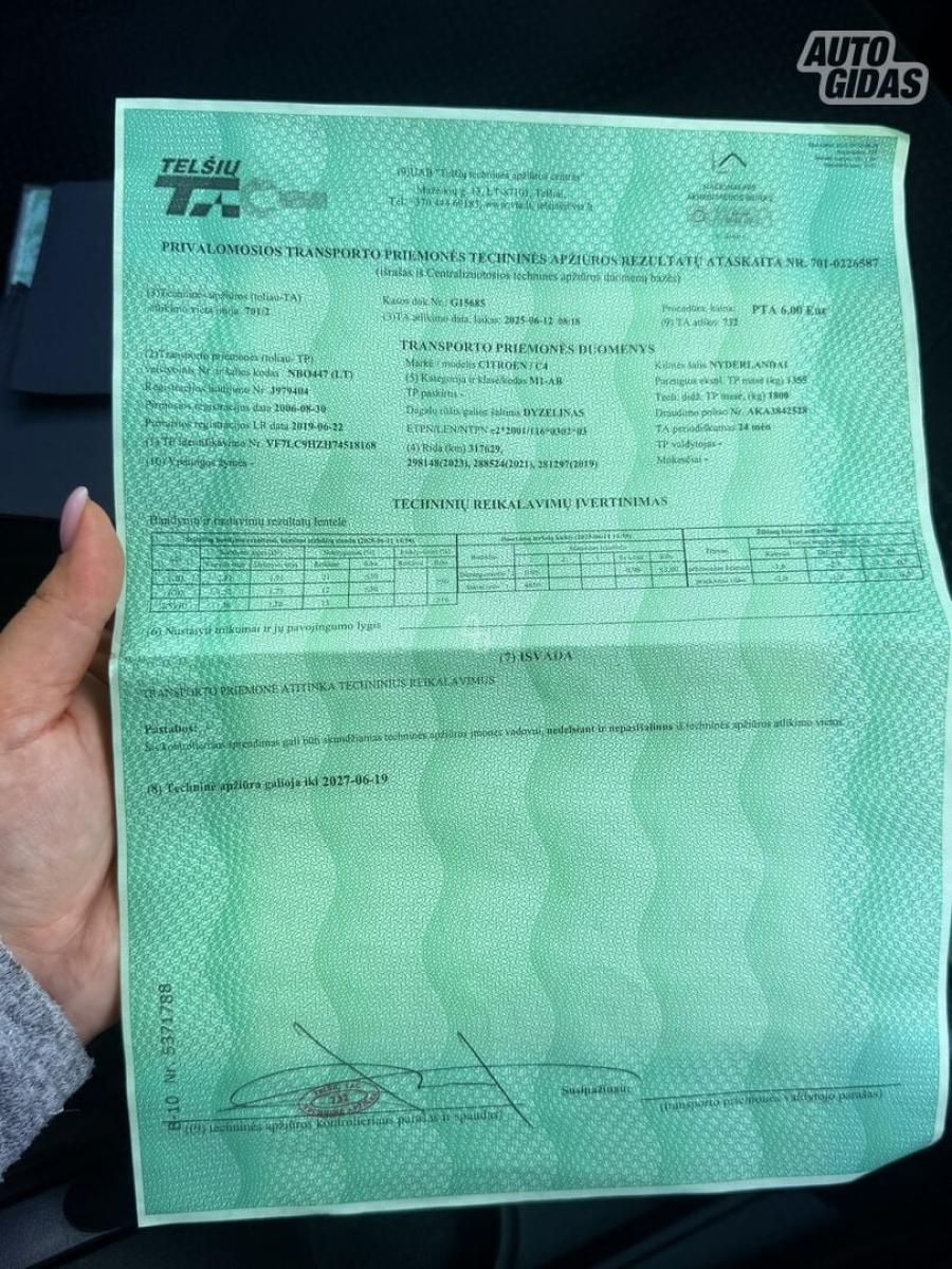 Серый Ситроен С4 2006 в Гаргждай, объемом двигателя 1.60 л и пробегом 339 тыс. км за 900 €, фото 23 на AUTOMOTO.COM.LV