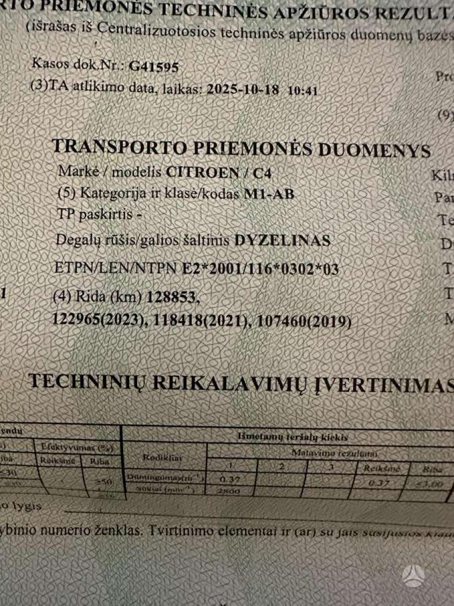 Grey Citroen C4 2007 in Klaipeda, with an engine capacity of 1.56 L and mileage of 134 thousand km for 1999 €, photo 37 on AUTOMOTO.COM.LV