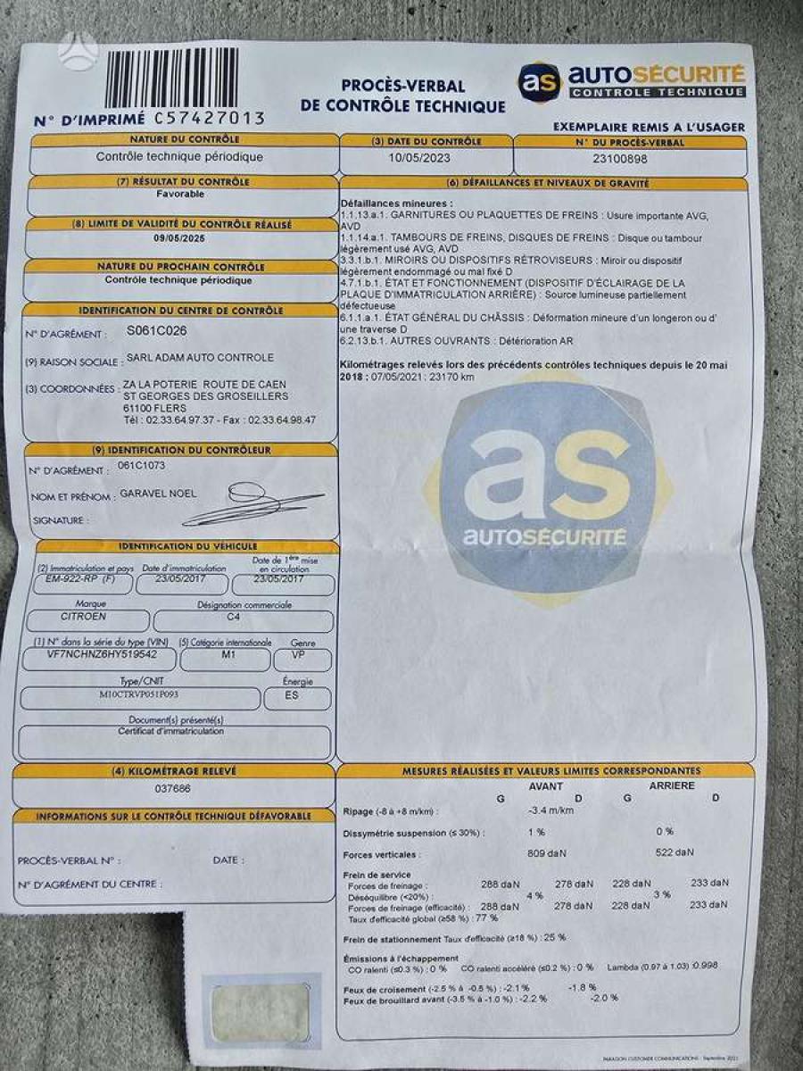 Grey Citroen C4 2017 in Taurage, with an engine capacity of 1.20 L and mileage of 58 thousand km for 3000 €, photo 31 on AUTOMOTO.COM.LV
