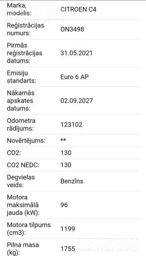Citroen C4 2021 in Riga, with an engine capacity of 1.20 L and mileage of 0 thousand km for 12500 €, photo 24 on AUTOMOTO.COM.LV