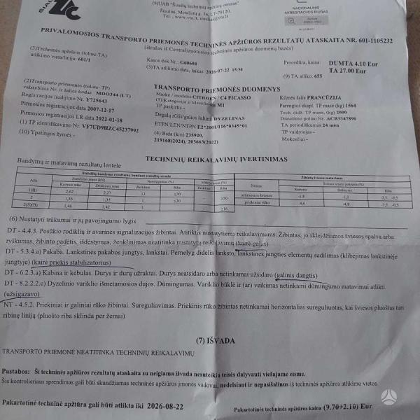 Черный Ситроен С4 Пикассо 2007 в Шяуляй, объемом двигателя 1.60 л и пробегом 222 тыс. км за 500 €, фото 5 на AUTOMOTO.COM.LV