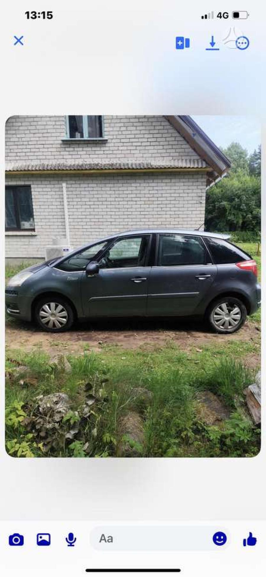 Pelēks Citroen c4-picasso 2008 Nemenčinė, ar dzinēja tilpumu 2.00 L un nobraukumu 275 tūkst. km par 1300 €, foto 1 vietnē AUTOMOTO.COM.LV