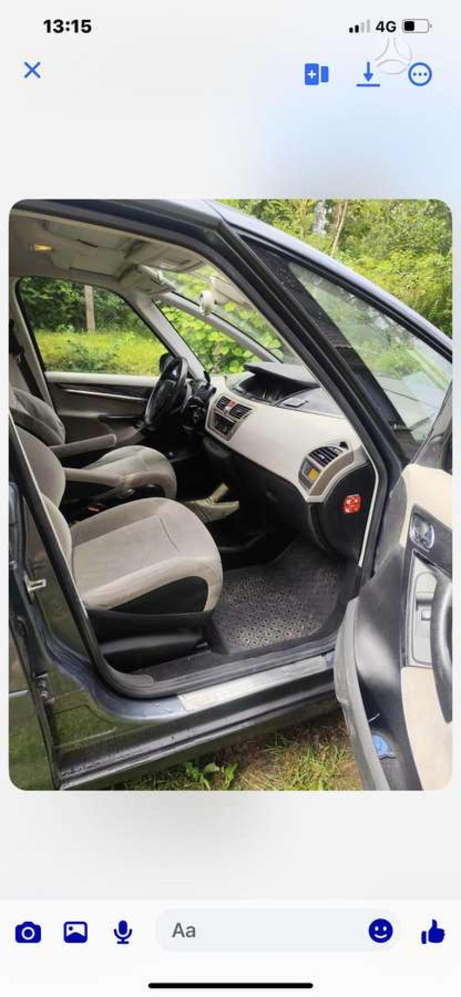 Pelēks Citroen c4-picasso 2008 Nemenčinė, ar dzinēja tilpumu 2.00 L un nobraukumu 275 tūkst. km par 1300 €, foto 4 vietnē AUTOMOTO.COM.LV
