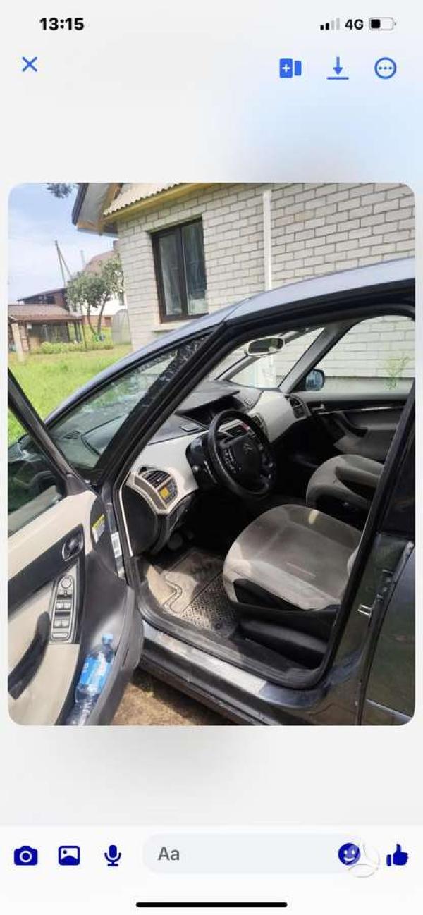 Pelēks Citroen c4-picasso 2008 Nemenčinė, ar dzinēja tilpumu 2.00 L un nobraukumu 275 tūkst. km par 1300 €, foto 6 vietnē AUTOMOTO.COM.LV