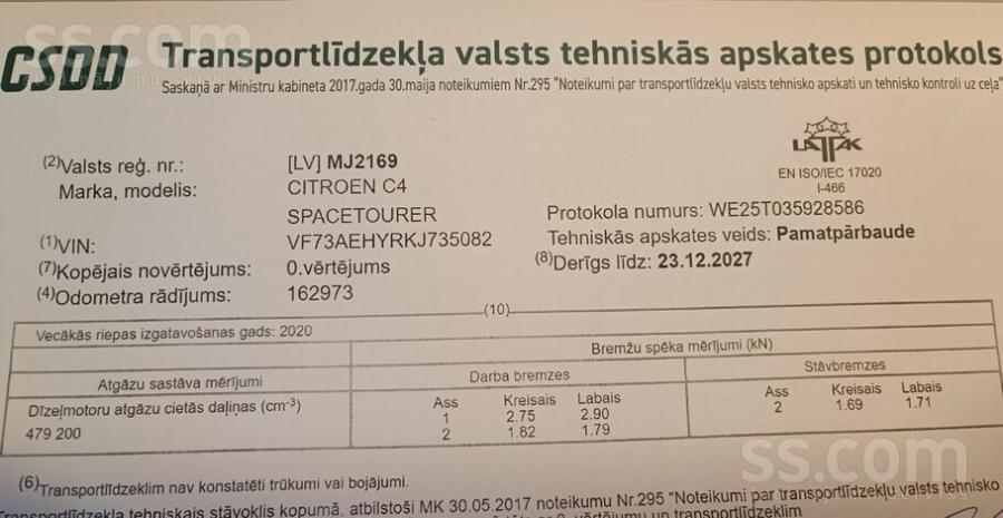 Citroen c4-picasso 2019 in Jelgava, with an engine capacity of 2.00 L and mileage of 168 thousand km for 12700 €, photo 9 on AUTOMOTO.COM.LV