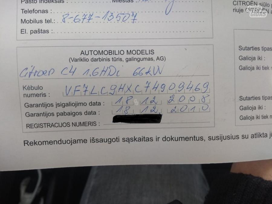 Red Citroen C4 2009 in Vilkaviskis, with an engine capacity of 1.60 L and mileage of 113 thousand km for 1950 €, photo 13 on AUTOMOTO.COM.LV