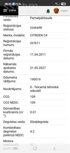 Красный Ситроен С4 2011 в Рига, объемом двигателя 1.60 л и пробегом 190 тыс. км за 4099 €, фото 19 на AUTOMOTO.COM.LV