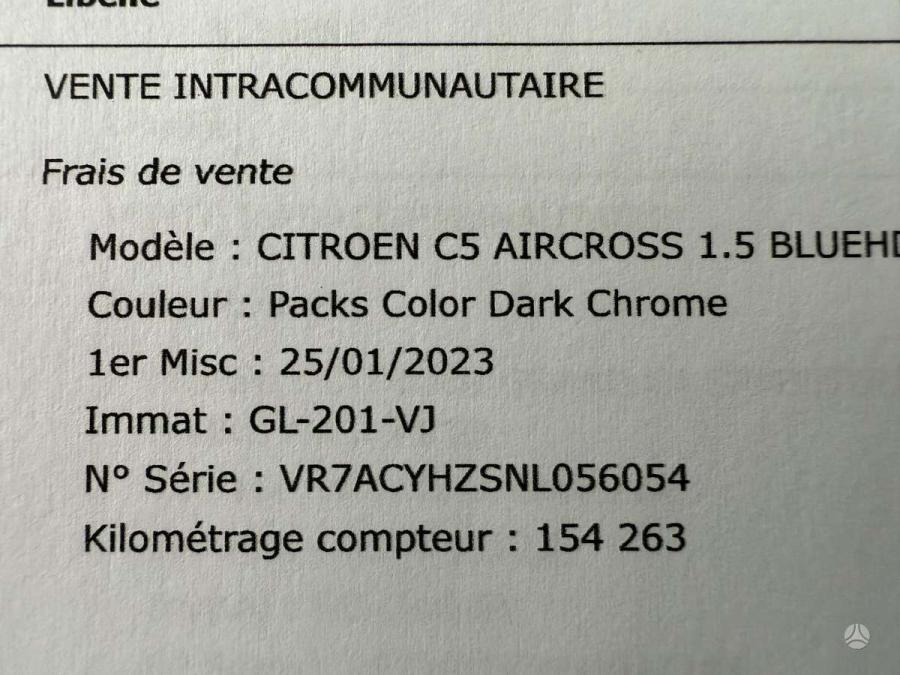 Синий Ситроен C5 Aircross 2023 в Мариямполе, объемом двигателя 1.50 л и пробегом 154 тыс. км за 17539 €, фото 39 на AUTOMOTO.COM.LV