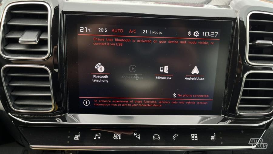 Grey Citroen C5 Aircross 2020 in Marijampole, with an engine capacity of 1.50 L and mileage of 206 thousand km for 11390 €, photo 27 on AUTOMOTO.COM.LV