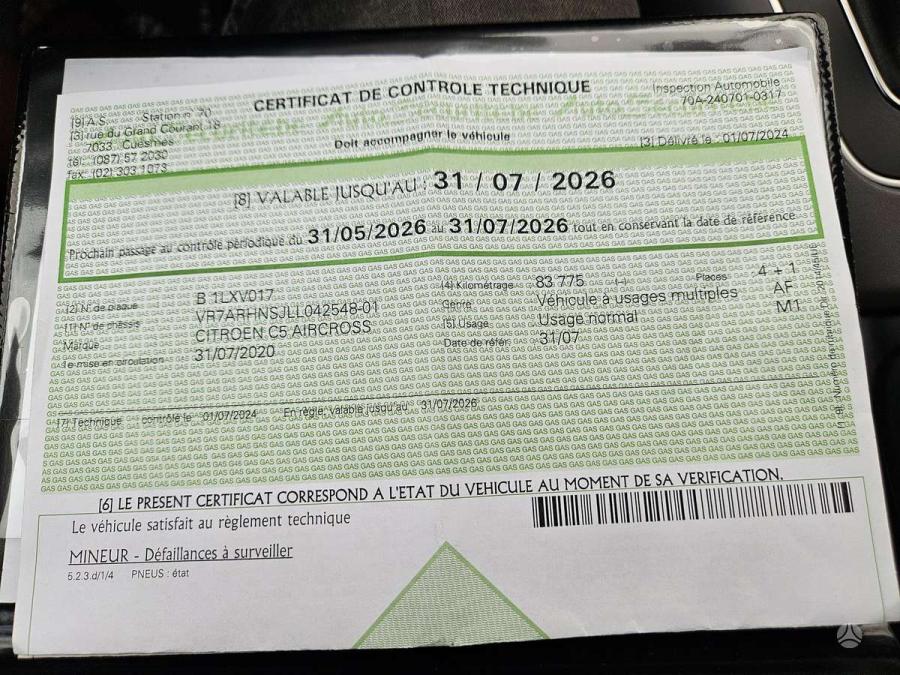Pelēks Citroen C5 Aircross 2020 Šauļi, ar dzinēja tilpumu 1.20 L un nobraukumu 136 tūkst. km par 11450 €, foto 28 vietnē AUTOMOTO.COM.LV