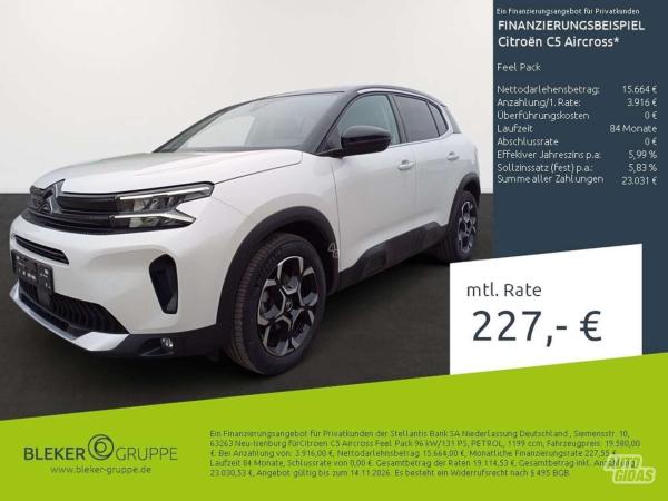 Balts Citroen C5 Aircross 2022 Kauņa, ar dzinēja tilpumu 1.20 L un nobraukumu 16 tūkst. km par 21967 €, foto 1 vietnē AUTOMOTO.COM.LV