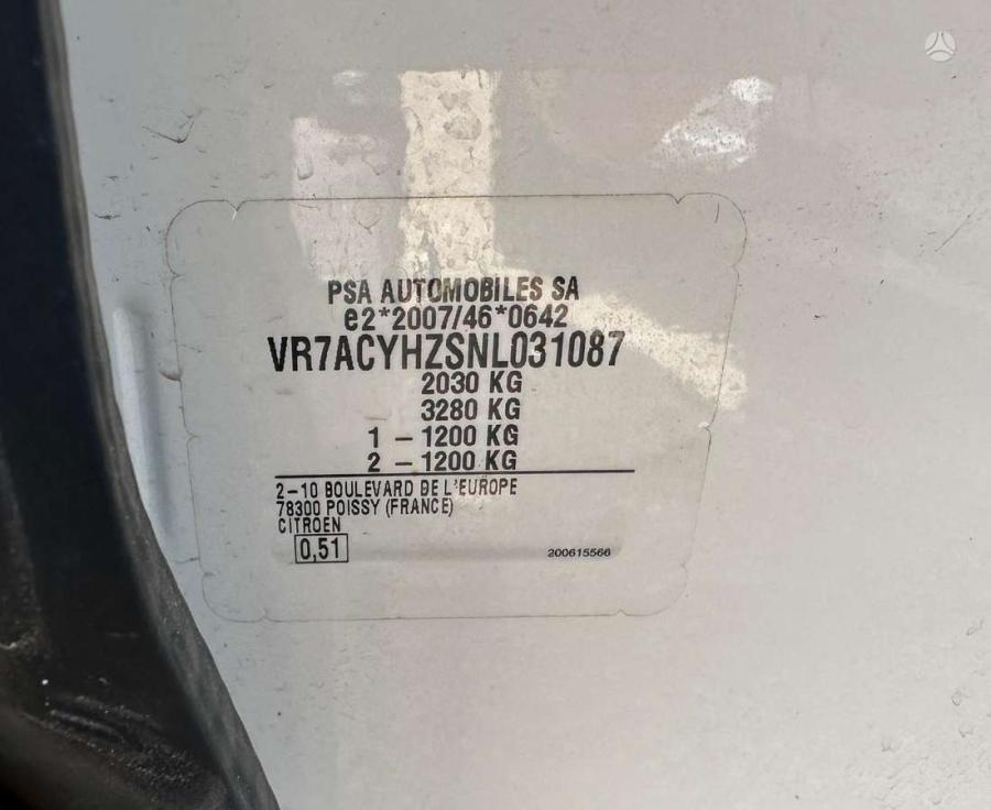 White Citroen C5 Aircross 2022 in Vilnius, with an engine capacity of 1.50 L and mileage of 147 thousand km for 16390 €, photo 26 on AUTOMOTO.COM.LV