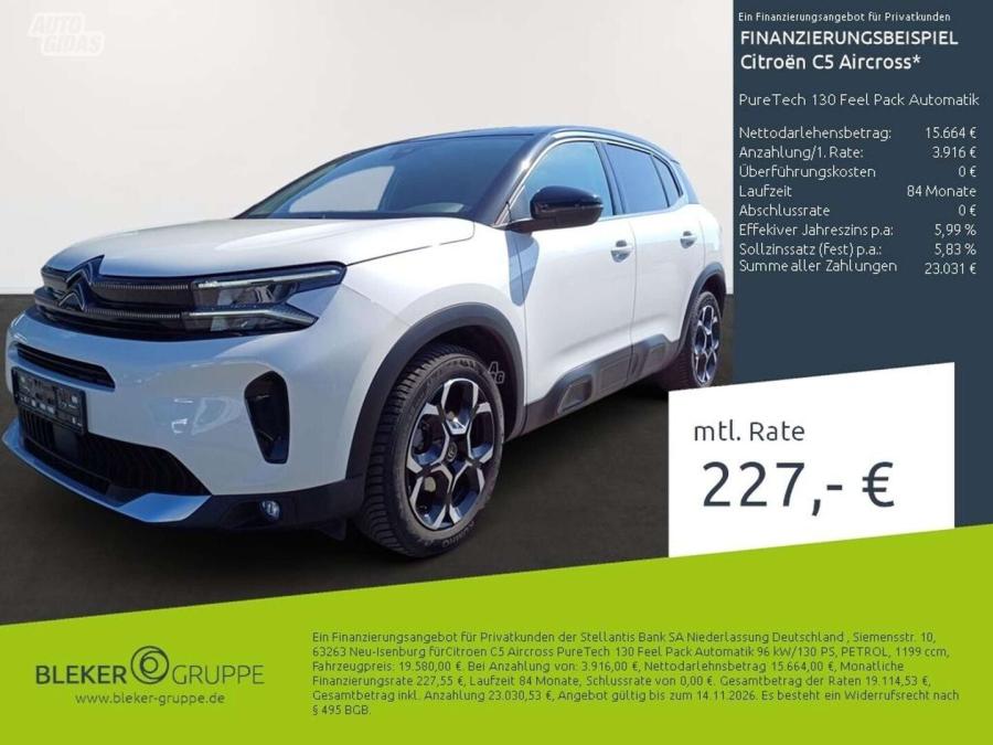 Balts Citroen C5 Aircross 2023 Kauņa, ar dzinēja tilpumu 1.20 L un nobraukumu 28 tūkst. km par 21967 €, foto 1 vietnē AUTOMOTO.COM.LV