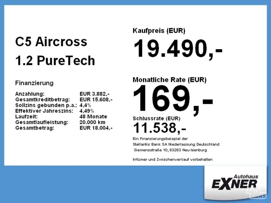 Белый Ситроен C5 Aircross 2023 в Каунас, объемом двигателя 1.20 л и пробегом 31 тыс. км за 22212 €, фото 2 на AUTOMOTO.COM.LV