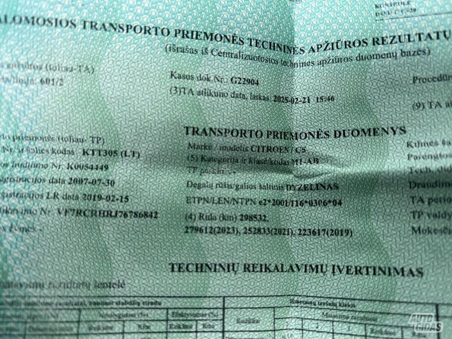 Ситроен С5 2007 в Шяуляй, объемом двигателя 2.00 л и пробегом 0 тыс. км за 599 €, фото 15 на AUTOMOTO.COM.LV