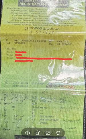 Черный Ситроен Гранд С4 Пикассо 2007 в Каунас, объемом двигателя 2.00 л и пробегом 325 тыс. км за 1750 €, фото 11 на AUTOMOTO.COM.LV