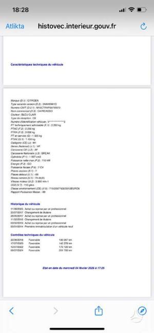 Синий Ситроен Гранд С4 Пикассо 2014 в Таураге, объемом двигателя 2.00 л и пробегом 218 тыс. км за 5500 €, фото 19 на AUTOMOTO.COM.LV